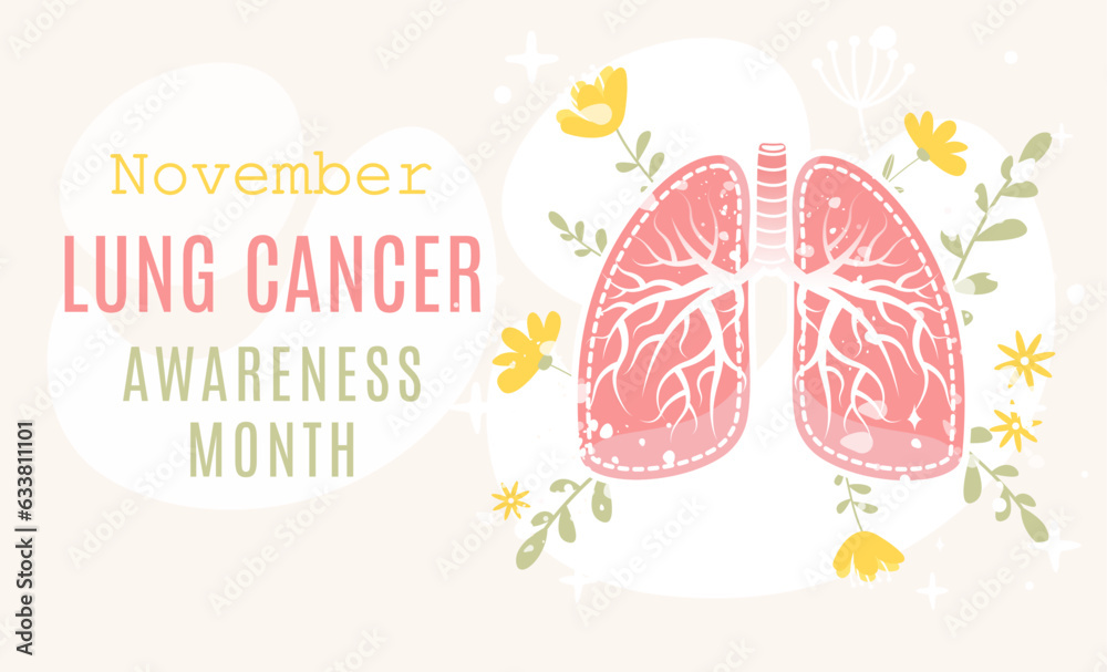Lung cancer awareness month concept. Vector illustration in flat ...