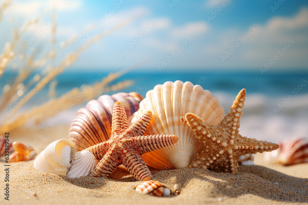 beach wallpaper | beach background | seashell wallpaper | wave ...