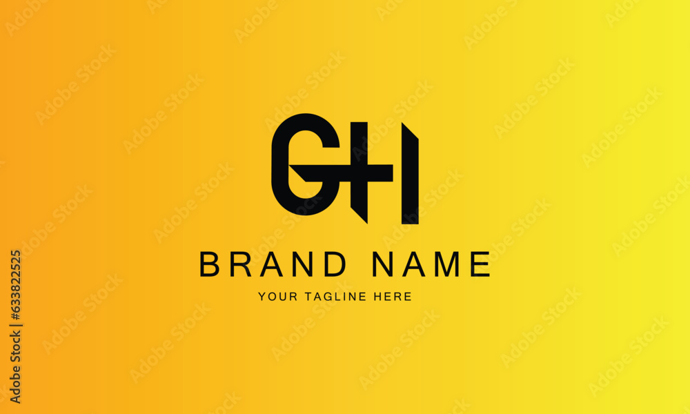 GH brand minimal professional creative black logo design for all kinds ...