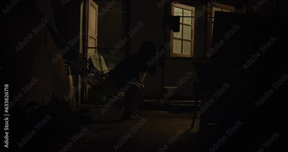 Horror scene of a mysterious Scary Asian ghost woman creepy have hair ...