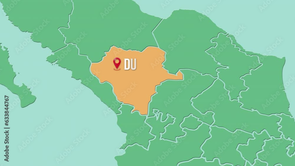Mapa de México resaltando el estado de Durango vídeo do Stock | Adobe Stock