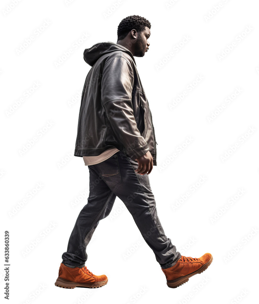 Man walking transparent background. Generative AI. Stock Illustration ...