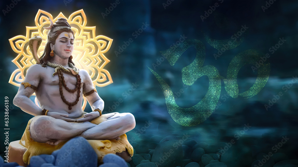 Lord Shiva Indian God 3D Wallpaper,Lord Shiva with colorful background ...