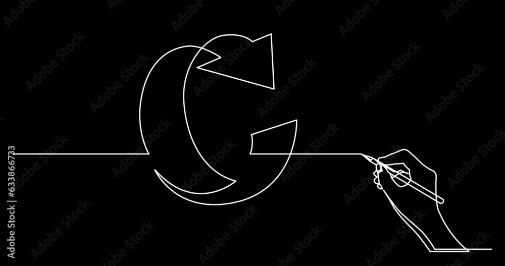 continuous line drawing vector illustration with FULLY EDITABLE STROKE ...