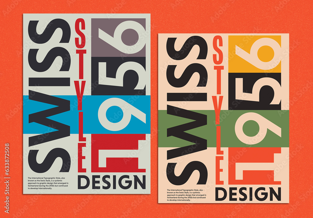 Modernist Swiss Design Style Poster Layout Stock Template | Adobe Stock