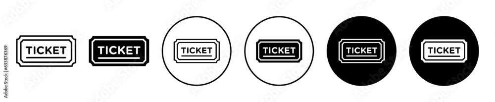 Vetor de Tickets vector icons set. cinema movie show symbol in black ...