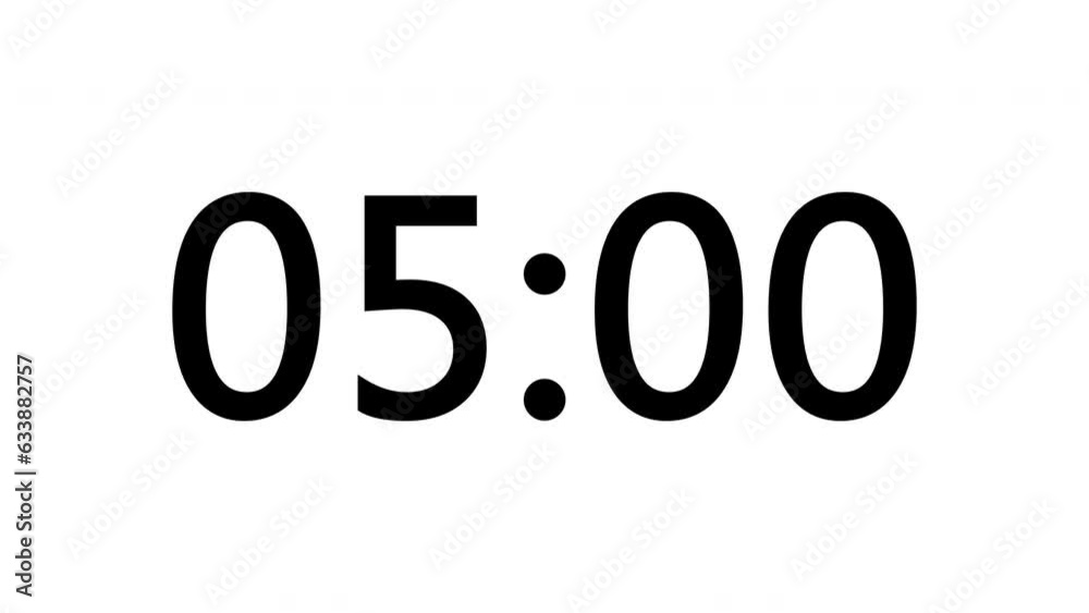 15 seconds digital timer, big black numbers on white screen Stock ビデオ ...