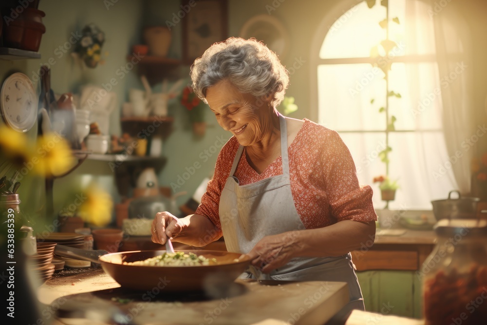 Culinary Tradition. A Skilled Nonna (Grandmother) Prepares Delicious ...