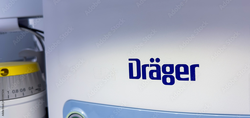 Chicago, Illinois, USA, August 11, 2023, Dräger anesthesia tech: A ...