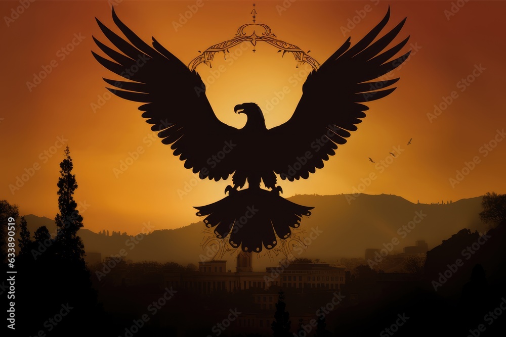 Standard of Valor: Silhouetted Roman Aquila Embracing the Sun's ...