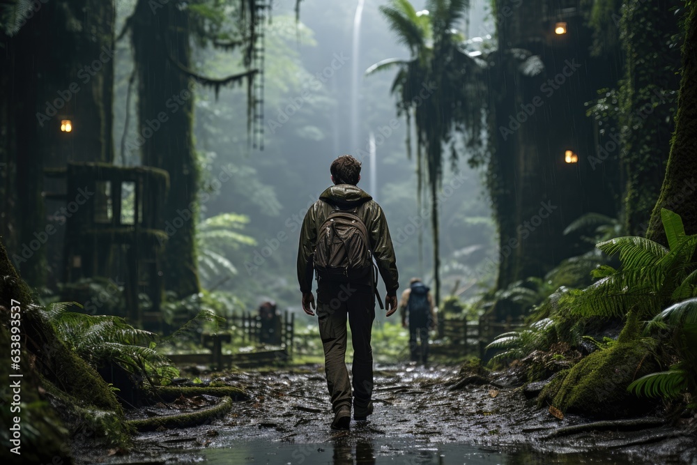 Journey into the Unknown: A View from Behind as a Solo Wanderer Treads ...