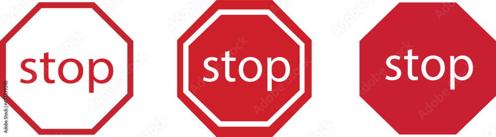 STOP! set of Red octagonal stop sign for prohibited activities. Do not ... STOP! set of Red octagonal stop sign for prohibited activities. Do not ...