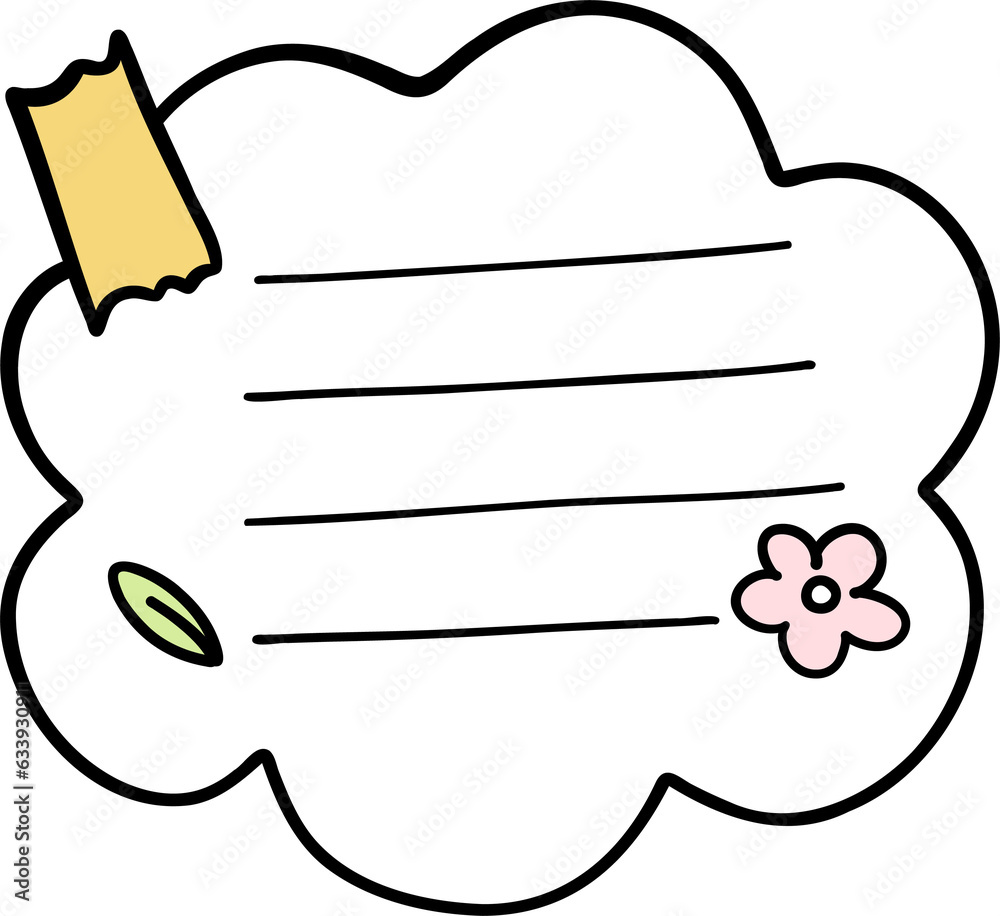 Cute paper note bullet journal Stock Illustration | Adobe Stock