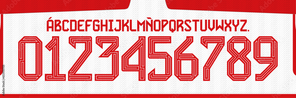 font vector team 2023 - 2024 kit sport style. football style font with ...