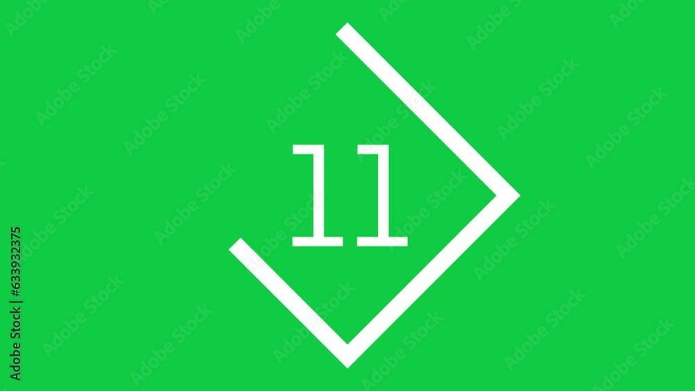 15 Seconds Countdown Timer Animation With Elapsed Diamond Square Effect