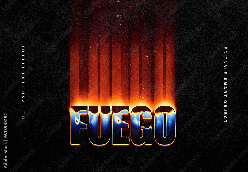 Fuego Retro Text Effect Stock Template | Adobe Stock