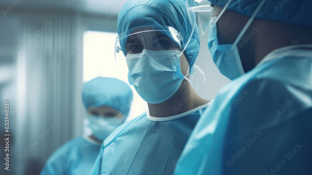 Medical doctor ER team, surgeon and anesthetist on medical clinic room ...