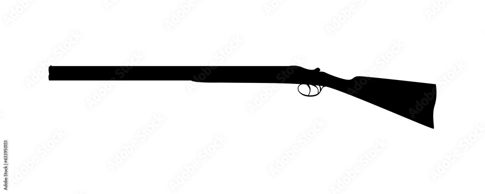 Shotgun silhouette side view. vector graphic Stock Vector | Adobe Stock