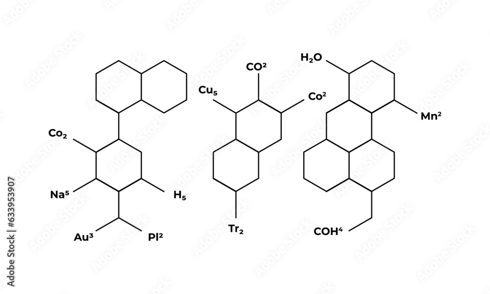 Vector hormones molecular formula structure line symbols Stock Vector ...