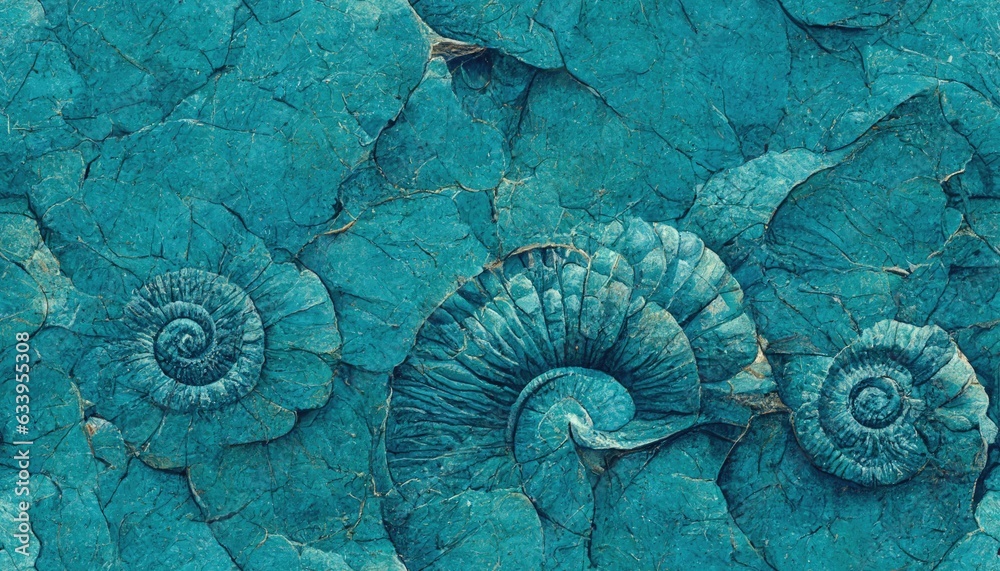 Seamless texture of elaborate and unique calcified blue ammonite sea ...