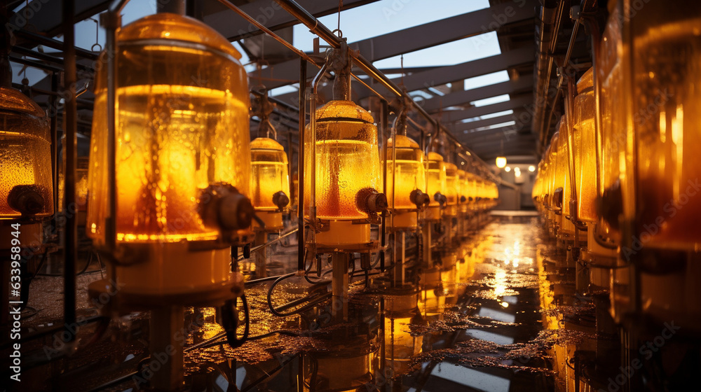 Honey Factory: A view inside a honey extraction facility, with frames ...