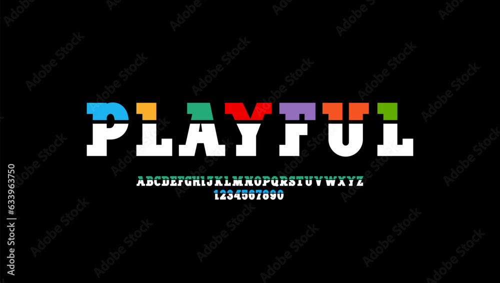 Slab serif font alphabet, letters from A - Z and numbers from 0 - 9 ...