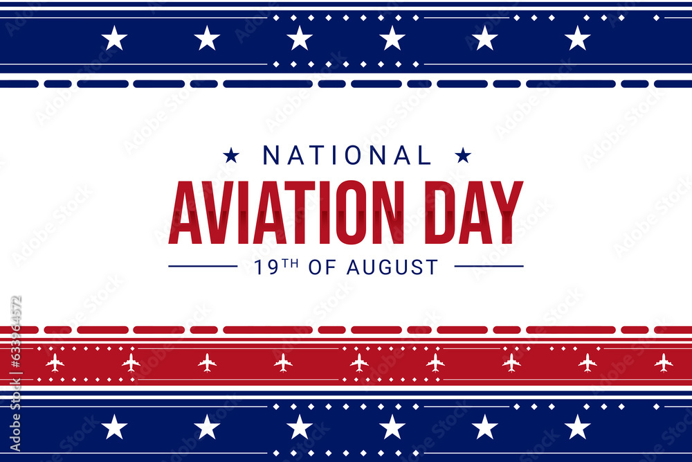 Celebrating National Aviation Day background with border design and ...