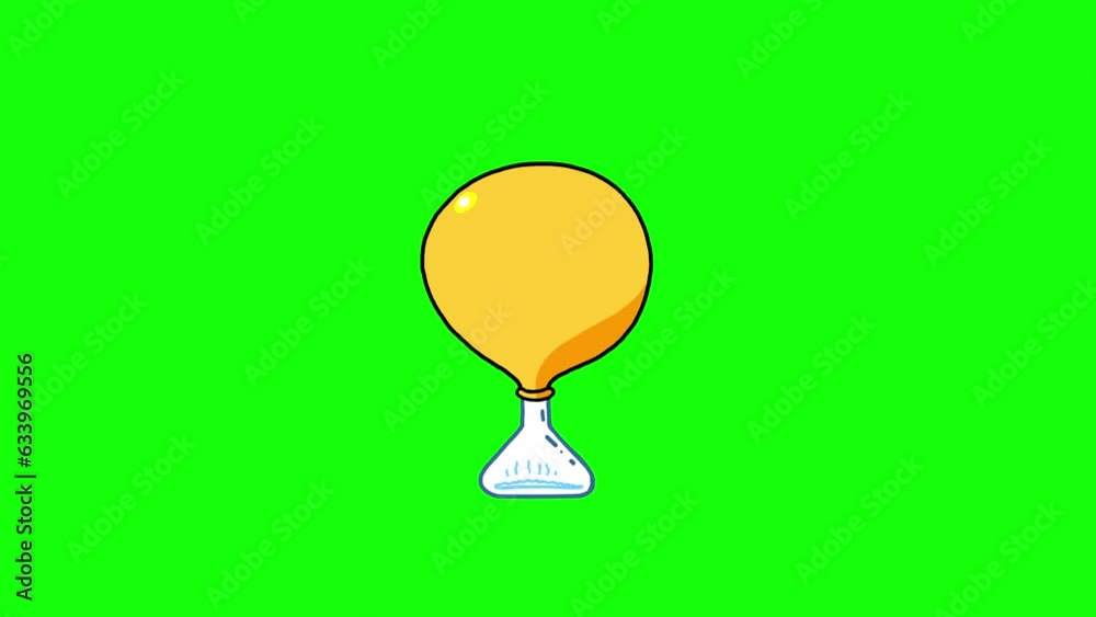 Cartoon pumping balloon on a stock greenbox. Physics, chemistry ...