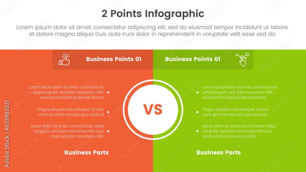 versus or compare and comparison concept for infographic template ...