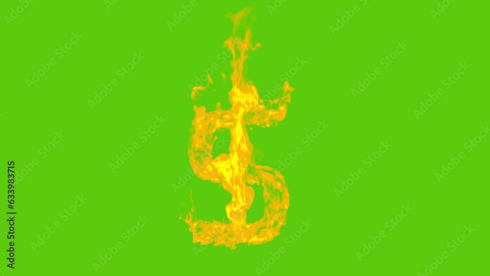 Fire symbols sign animation on green screen background Stock Video ...