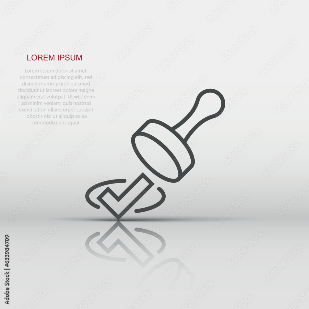 Approve stamp icon in flat style. Accept check mark vector illustration ...
