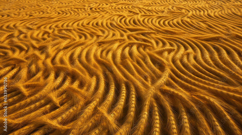 Breadbasket: An aerial view of a thriving wheat farm, showing the ...
