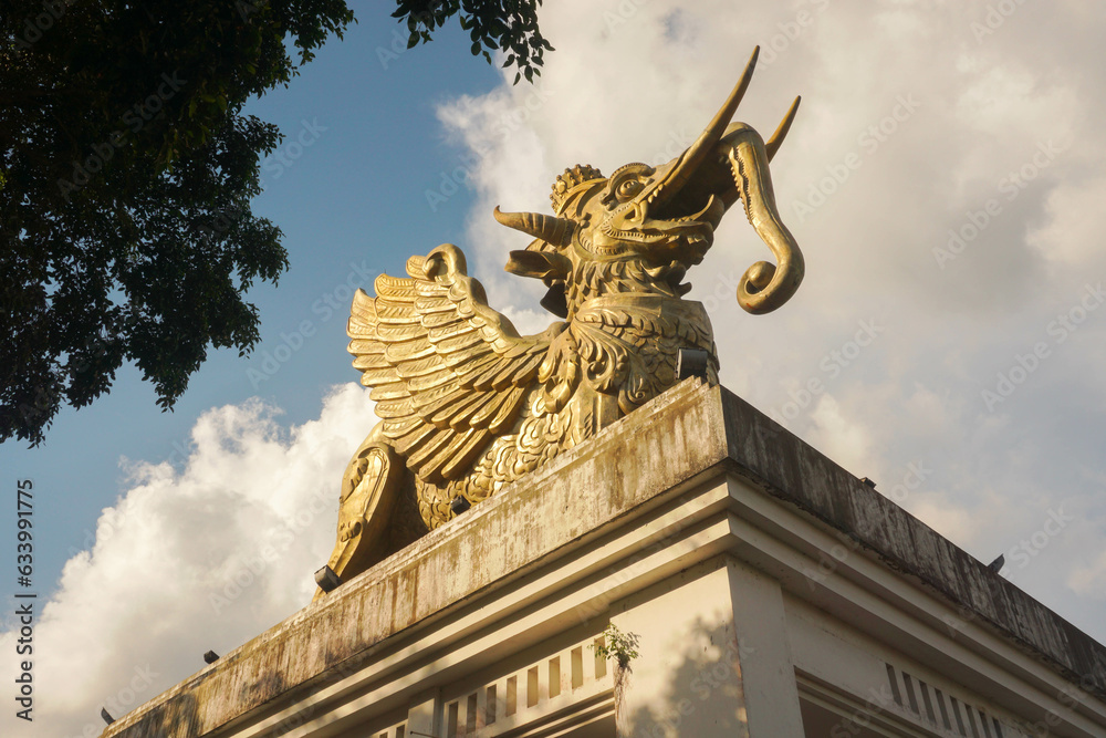 Lembuswana statue, mythological animal who has head of lion with crown ...