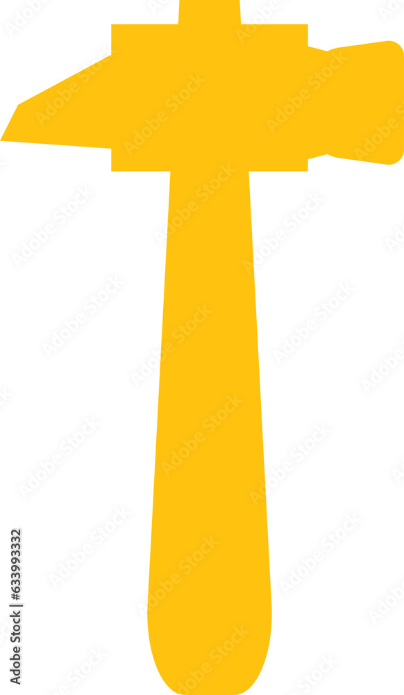 Digital png illustration of yellow hammer shape on transparent ...