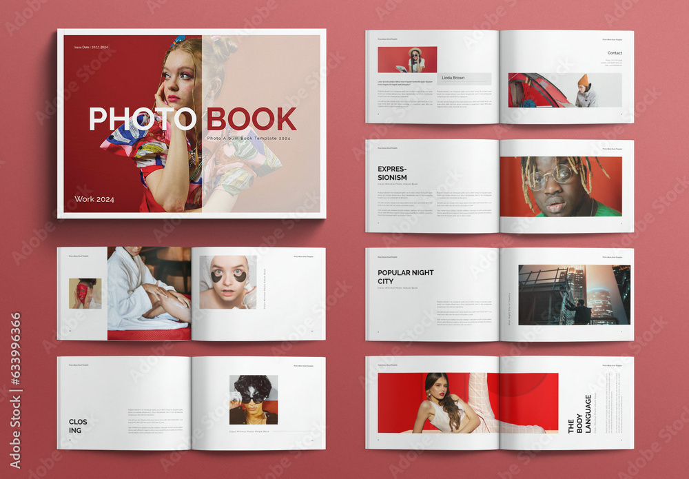Photo Album Book Template Brochure Layout Landscape Stock Template ...