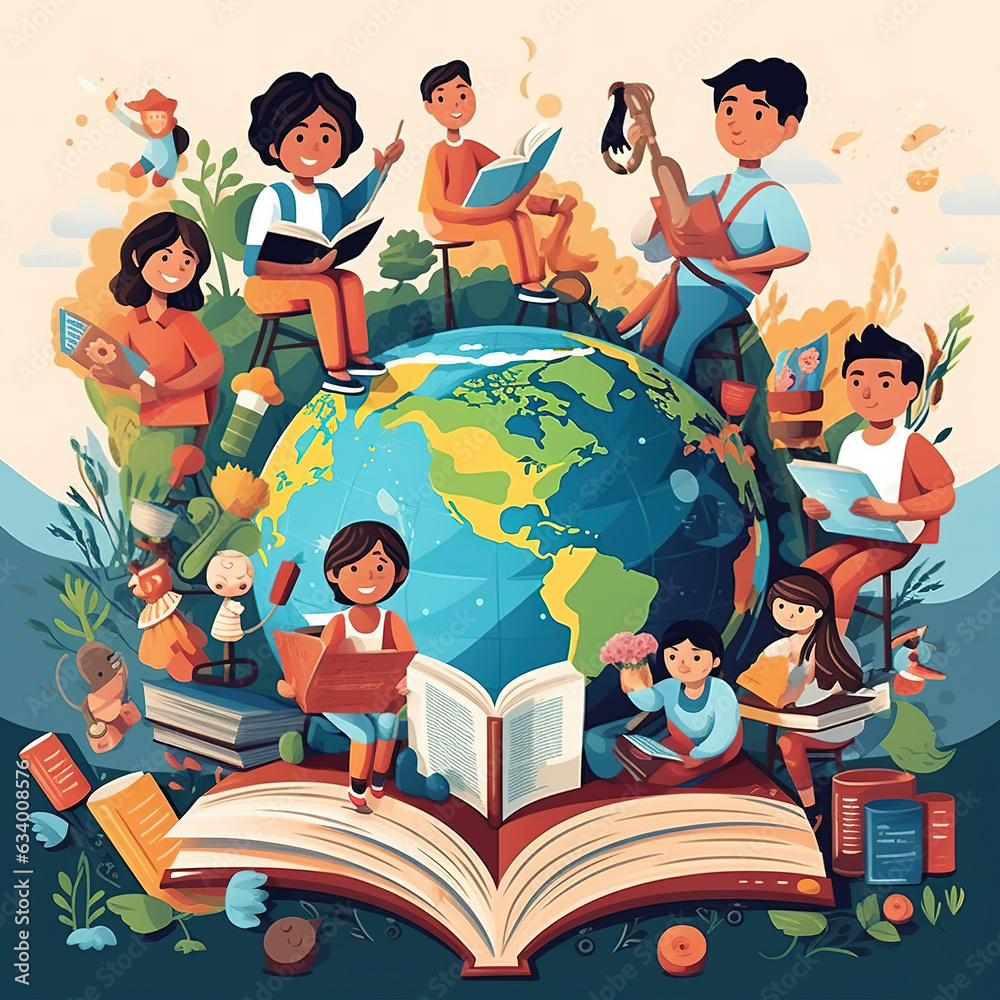Literacy Day with People celebrate Literacy Day by reading books on the ...