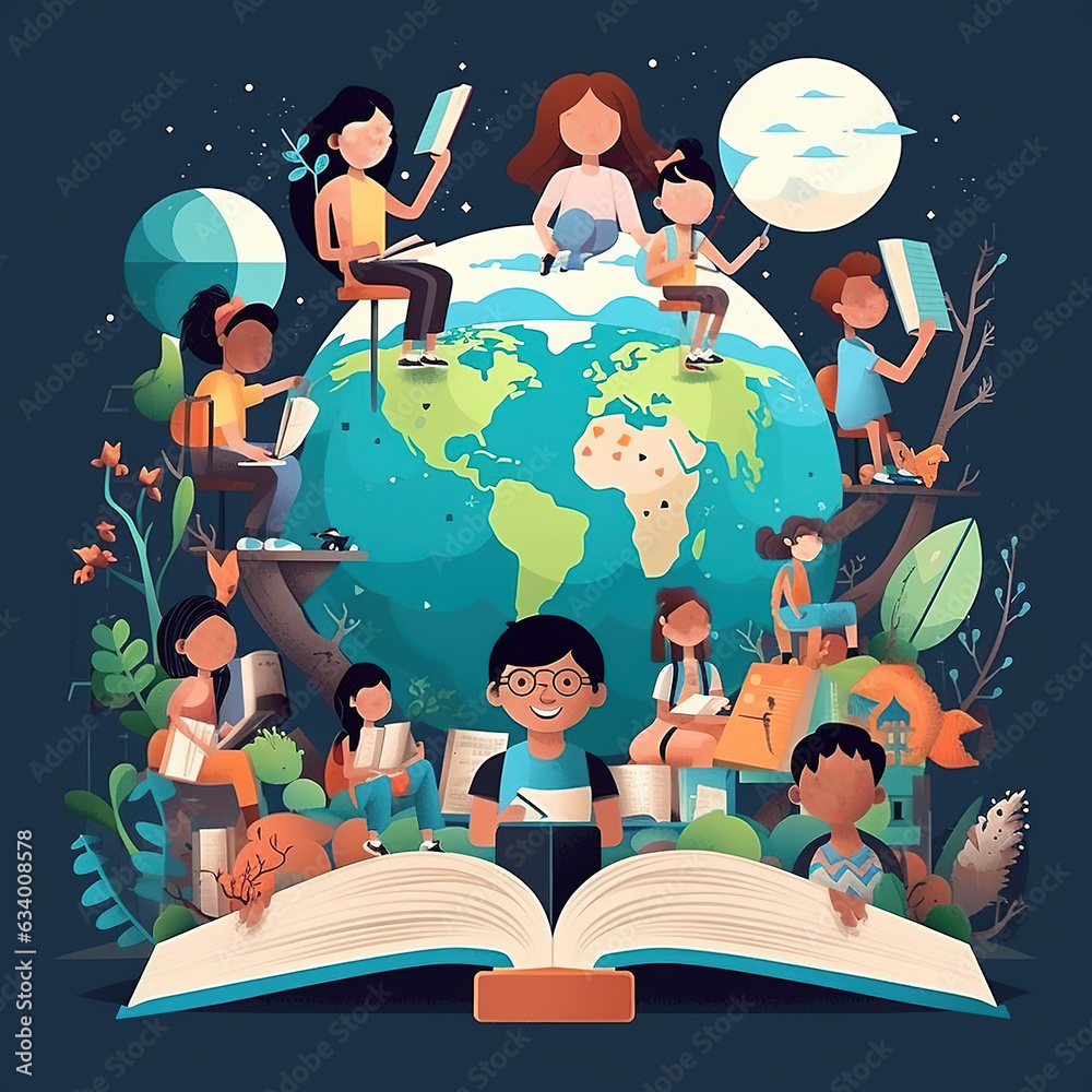 Literacy Day with People celebrate Literacy Day by reading books on the ...