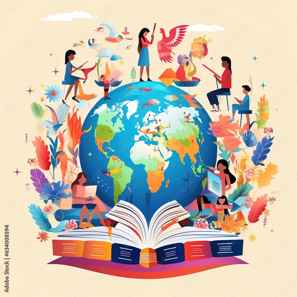 Literacy Day with People celebrate Literacy Day by reading books on the ...