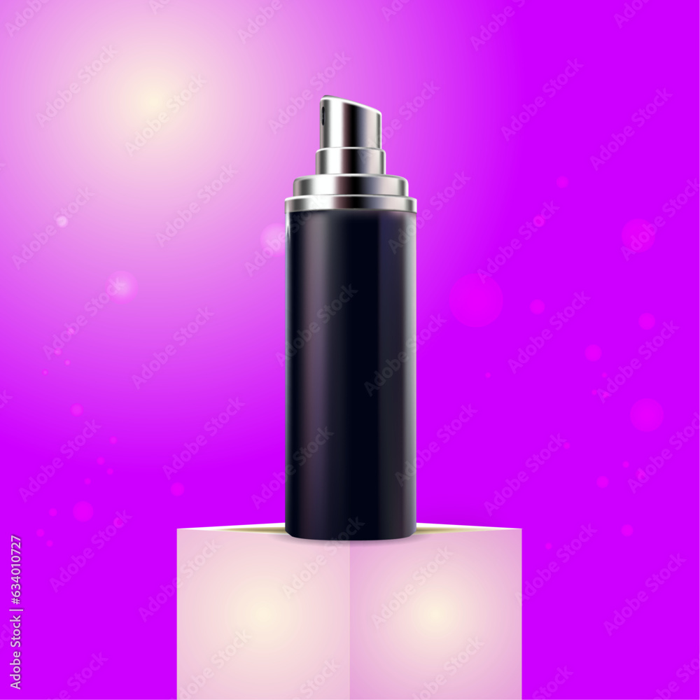 Perfume Bottle Template. Simple Fragrance Glass Container With Steel ...