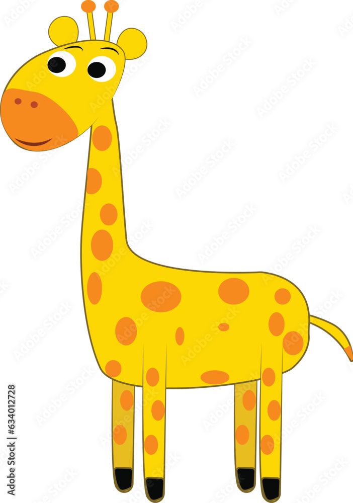 Cartoon giraffe, cute cartoon, yellow animal Stock Vector | Adobe Stock