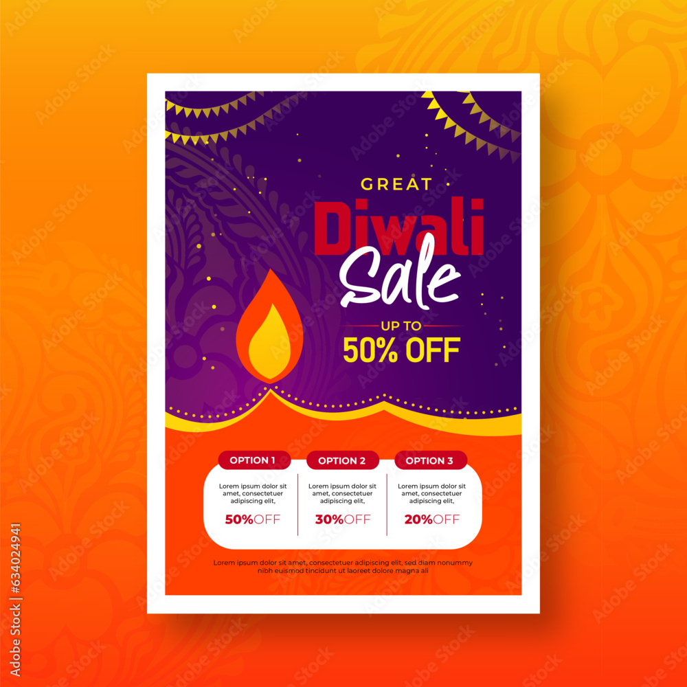 Diwali Festival Offer Poster Design Background Template Vector ...