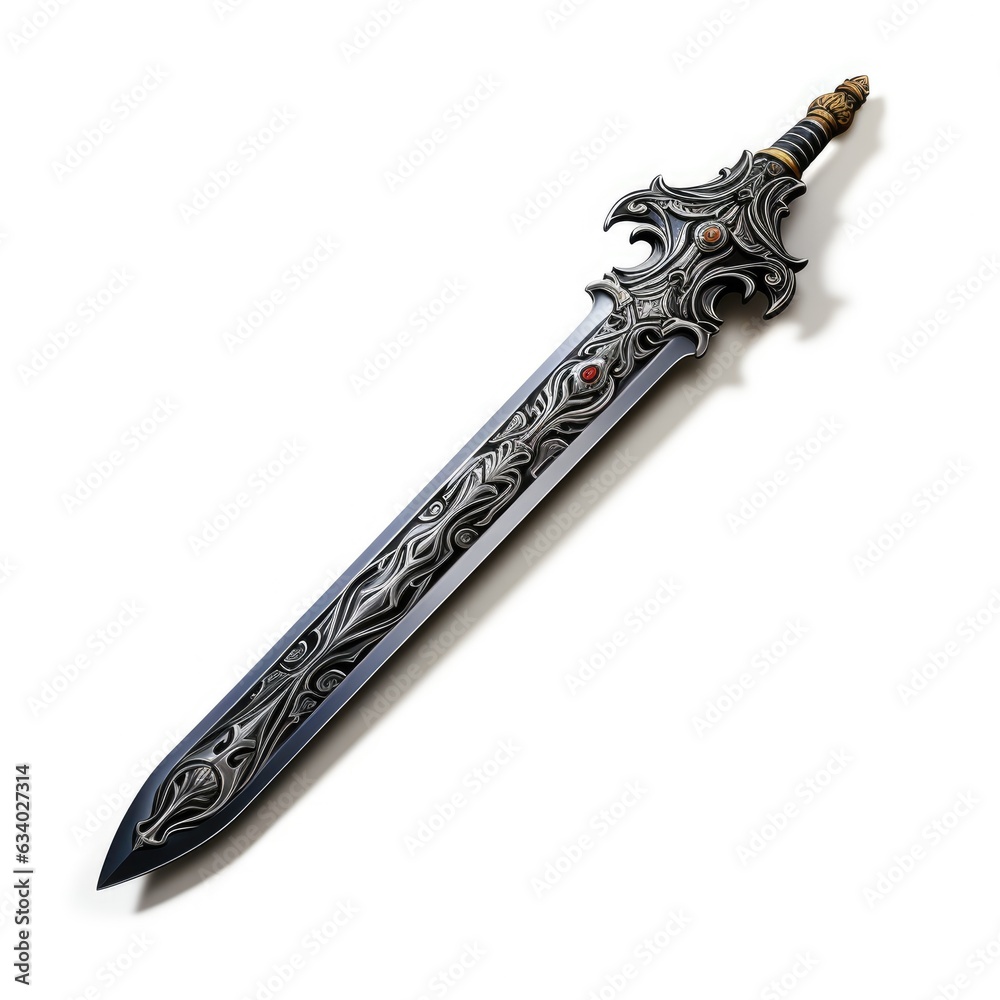 Sword illustration isolated. 3d illustration of an antique sword. Fairy ...