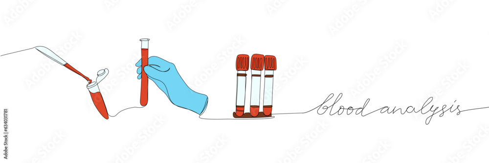 Blood analysis set. Test tube rack, medical tests, medical supplies ...