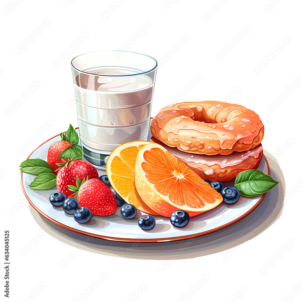 Breakfast Food Clipart Illustration Stock Illustration | Adobe Stock