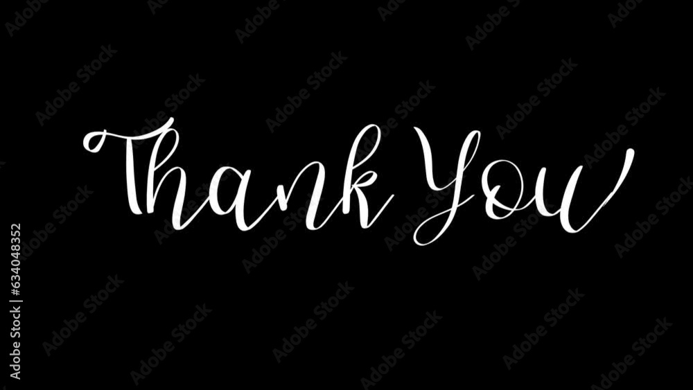 Animated Thank You Text in gold Color on black background with ...