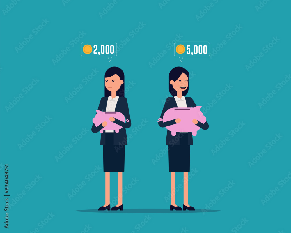 Vetor de Gender pay gap and inequality in salary. Wage difference ...