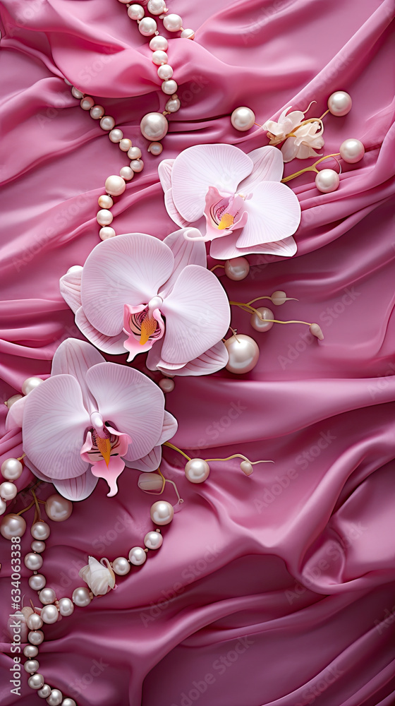 Decorative and luxurious volumetric composition of undulating silk with ...