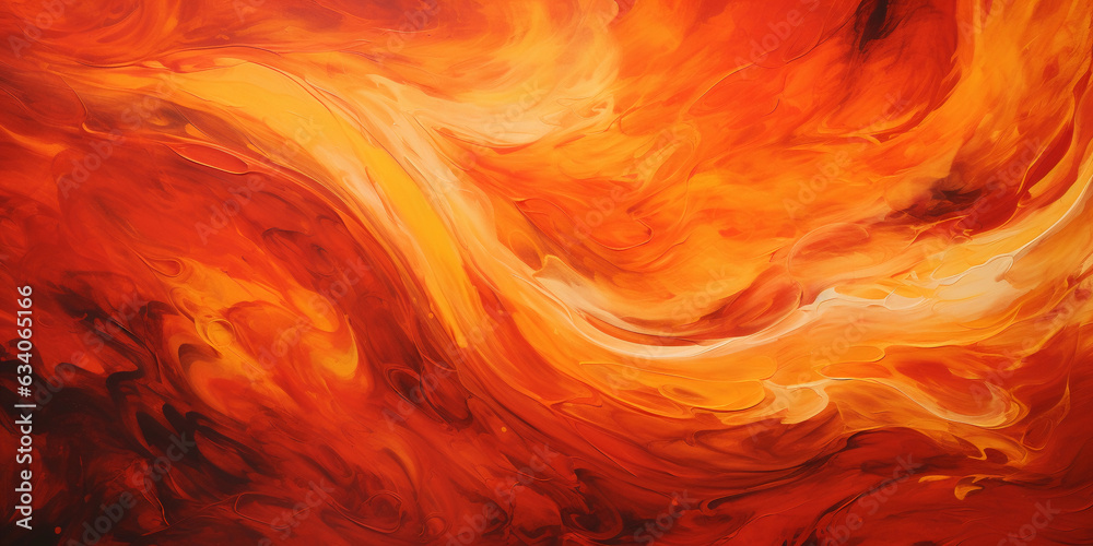 Searing, fiery swirls of red and orange portraying the raw emotion of ...