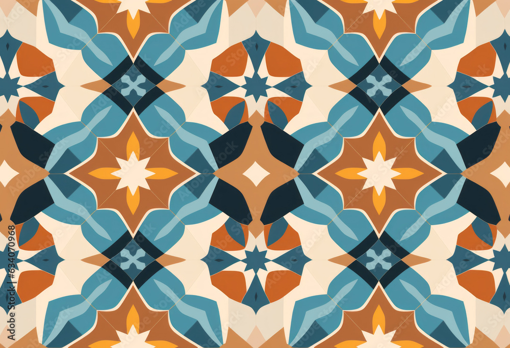 Foto de A vibrant colourful geometric shapes, tile pattern, vector ...