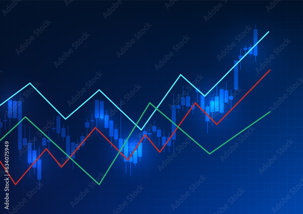 Technology background with price charts used to measure the growth ...